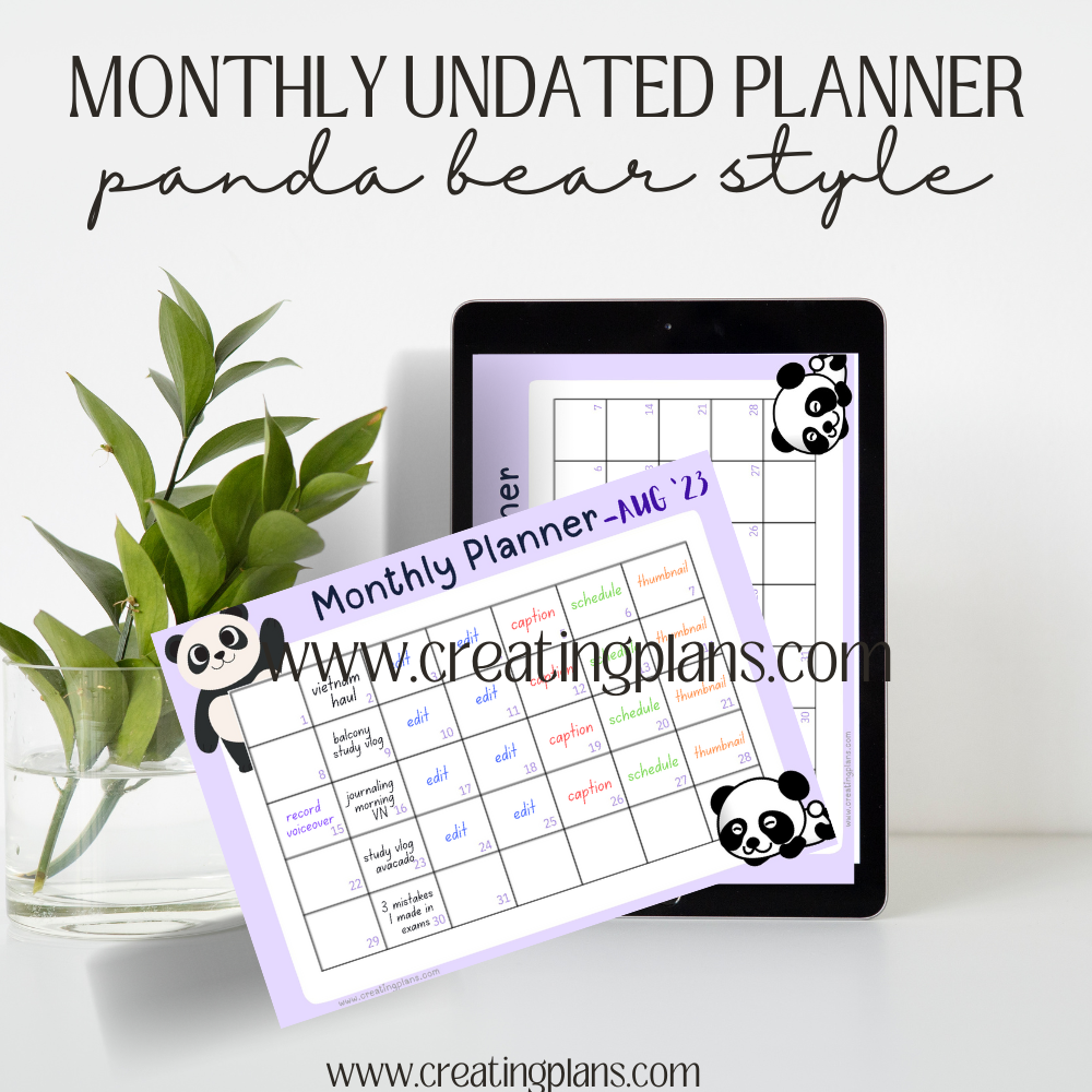 Monthly Planner - Content Calendar - Creating Plans